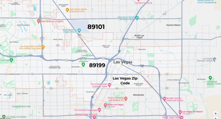 Las Vegas Zip Code Map (Full List) - NgnPostal