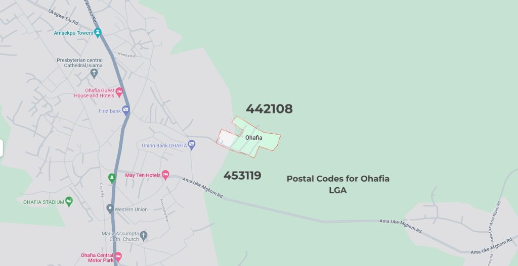 List Of 91 Postal Codes for Ohafia LGA - NgnPostal