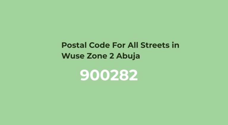 Postal Code For All Streets in Wuse Zone 2 Abuja