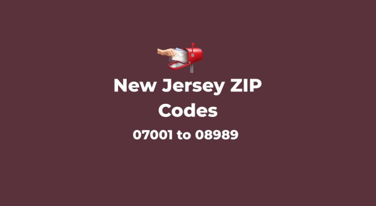 List of New Jersey ZIP Codes by City