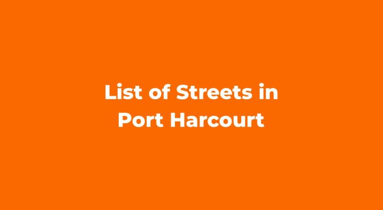 List of 208 Streets in Port Harcourt