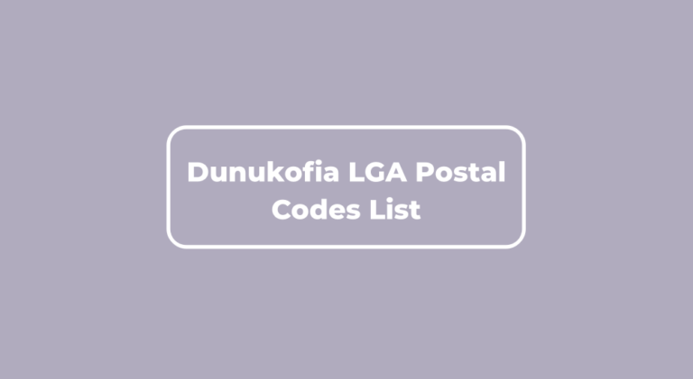 Dunukofia LGA Postal Codes List (Anambra State)